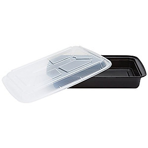 Pactiv NC-989-B 58 Oz. Black Rectangular Container - 150 / CS