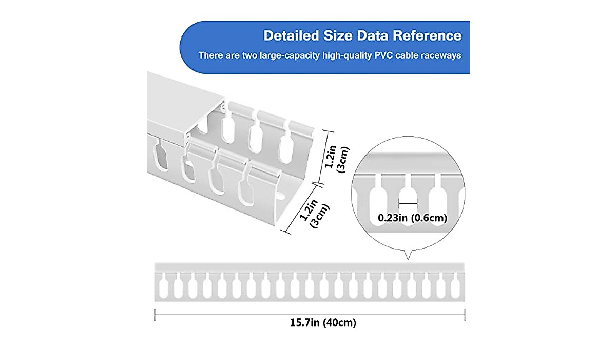 Cable Duct Management Raceway Kit, 31.4" (2 x 15.7) Server Rack Cable ...