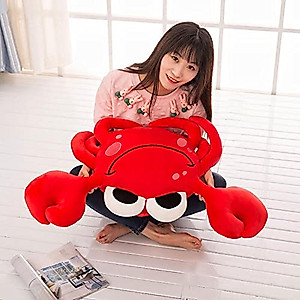 XIYUAN 24 inch Crab Plush Toy, Crab Plush Pillow, Super Soft Marine Life Plush Stuffed Animal Cushion for Boys and Girls Cuddle Gift (Red)