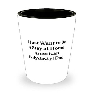 Motivational American Polydactyl Cat, I Just Want to Be a Stay at Home American, American Polydactyl Cat Shot Glass From Friends