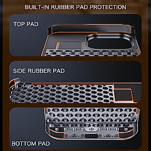 Icesoore Metal Vent Premium Aluminum Alloy for iPhone Case, Bdesktop Design Shop | Aromatherapy Phone Case Aluminum Alloy Anti-Fall Heat Dissipation Bezel Slim Case (for iPhone 14 Pro, Gray)