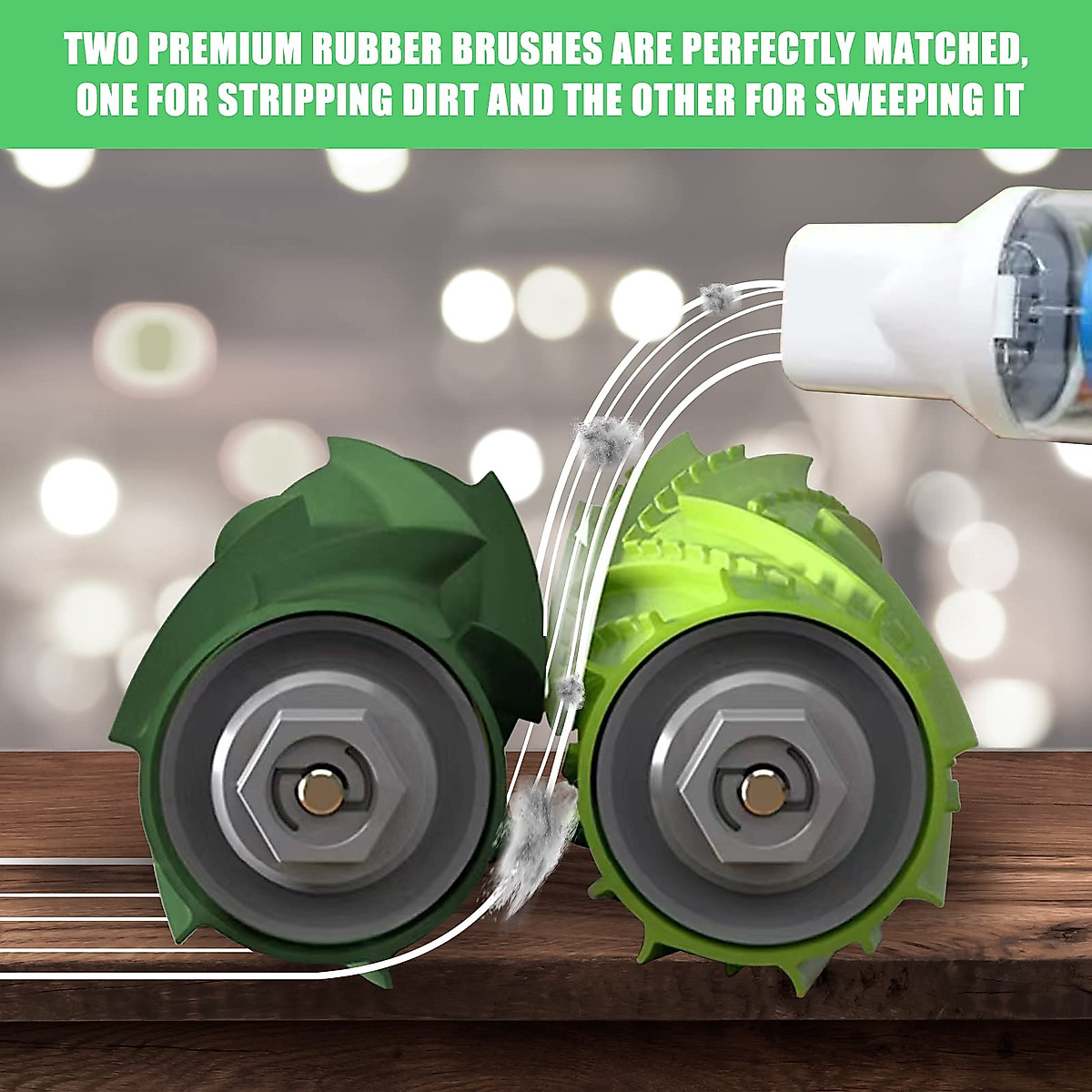 Gingor Replacement Parts Accessories Compatible with iRobot Roomba i3 i3+ i4 i6 i6+ i7 i7+ i8 i8+/Plus E5 E6 E7 I,E & J Series Vacuum Cleaners, 1 Set of Rubber Brushes 4 HEPA Filters 4 Side Brushes