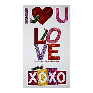 The Very Hungry Caterpillar I Love You 23.5" Panel Red, Fabric