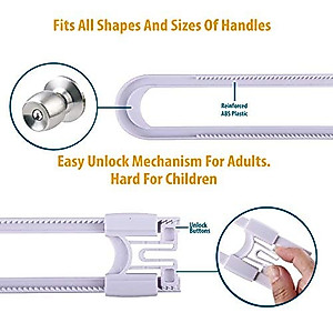 CUTESAFETY Sliding Cabinet Locks - Baby Proofing Cabinets with Adjustable Child Safety Lock - Childproof Latches for Knobs,Handles on Kitchen Doors,Storage Door,Cupboard,Closet,Dresser (White, 10)