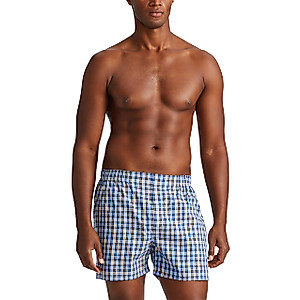 POLO RALPH LAUREN Men's Classic Fit Woven Cotton Boxers, Rustic Navy/Campus Yellow, Summer Stripe/Cruise Navy, Sag Harbor Plaid/Polo Yellow, X-Large