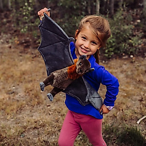 Wildlife Tree 11 Inch Bat Plush - Lifelike Stuffed Animal from The Kingdom Collection, Educational Toy for Nighttime Wildlife Enthusiasts