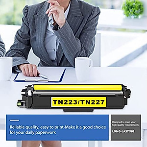 BIGSPCE TN227Y TN-227 High Yield Toner Cartridge Compatible TN 227 Yellow Toner Replacement for Brother TN227 HL-3210CW 3230CDW 3270CDW 3230CDN 3290CDW MFC-L3710CW L3770CDW Printer, 2 Pack