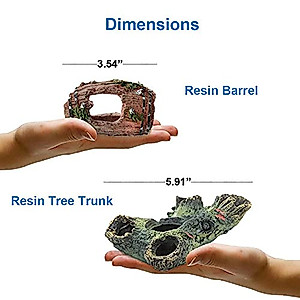 GreenJoy Aquarium Decorations Fish-Tank Accessories Plants - Fish Tank Decor Kit with Artificial Plants and Hideouts Ornaments,Small (Ornaments Set #1)