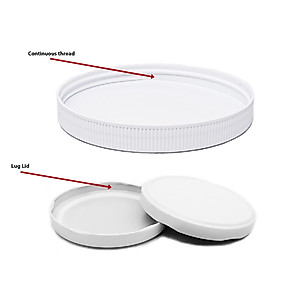 CLEARVIEW CONTAINERS | 110/400 Plastic Replacement Lids | 110mm Caps w/Leak Proof Liner | For Large Glass or Plastic Wide Mouth Jar | Made in the U.S.A.| Food-Grade Storage Caps for Canning Jars (3)