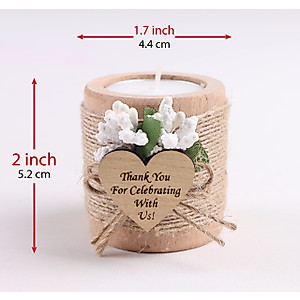 Pack of 10-15-25-35-50-100 Personalized Wood Tealight Candle Holder Custom Tealight Candle Holder Decorations Wooden Cylinder Candle Holders for Table Centerpiece (Light Brown, Party-Favor)