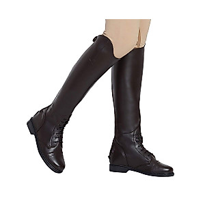 TuffRider Ladies Starter Back Zip Field Boots in Synthetic Leather - Mocha - 11 - Regular