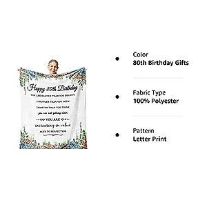 80th Birthday Gifts for Women/Men, Best 80th Birthday Gifts Ideas, Best Birthday Gifts for 80th, 80th Birthday Gifts for Dad/Mom, Happy 80th Birthday Gifts for Parents/Grandparents, Blanket 60X50in