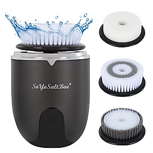 Electric Vibrating Sonic Facial Brush Cleansing Waterproof for Skin Face Exfoliating Removing Blackhead Deep Cleaning with 2 Working Speed of Men and Women