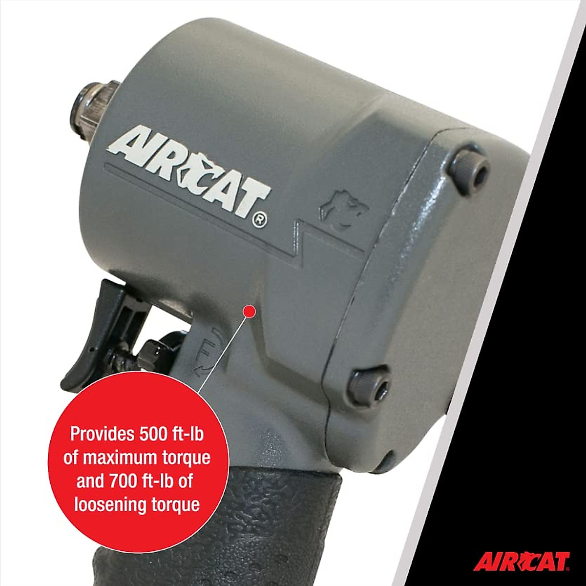 AIRCAT Pneumatic Tools 1057-TH: Stubby Impact Wrench 700 ft-lbs - 1/2-Inch