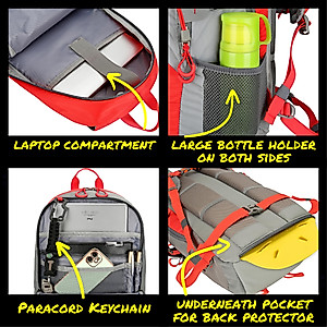 riderbag Reflective Motorcycle Backpack 35L, Lightweight Water-Resistant Daypack with Laptop Pocket for Commuting, Biking, and Daily Use – Red