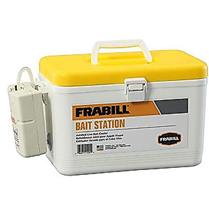 Frabill Bait Box with Aerator | Live Bait Storage Cooler with Portable Aerator | 8-Quart Capacity