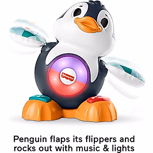 Fisher-Price Linkimals Cool Beats Penguin - UK English Edition, Musical Infant Toy with Lights, motions, and Educational Songs for Infants and Toddlers, HCJ54