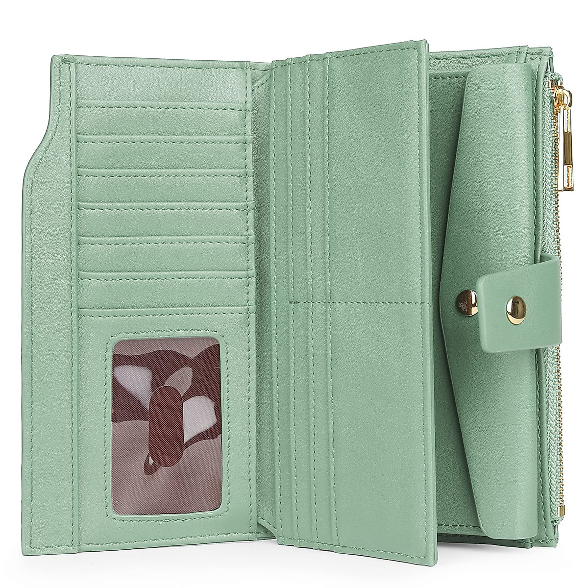 Uromee Wallet Women Vegan Leather RFID Blocking Large Ladies Wristlet Purse Card Holder Organizer Clutch