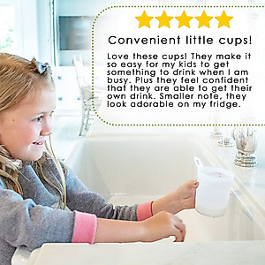 Puj Phillip Cups for Kids - Hangable Training Cups - Rinse-and-Play Reusable Plastic Cups with Grippy Hooks - Dishwasher Safe - Set of 2 (Sage and Periwinkle)