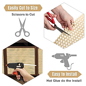 Cane Webbing Roll Rattan Webbing - Caning Material for Chairs Sukh 18 Inch Wide Cane Webbing Woven Open Mesh Cane Rattan Natural Cane Webbing Sheet for Chairs,Cabinet 3.3 FEET