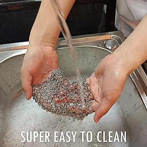 5pieces Cast Iron Clean Kit, 2Pack 316 Stainless Steel Scrubber to Clean Pan Pot+3pack Kitchen Scraper for Cleaning Dutch Oven, Frying Pan,Carbon Steel Pan, Flat Top Stove Grate Iron cookware