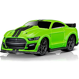 2020 Ford Mustang Shelby GT500 Bright Green with Black Stripes 1/64 Diecast Model Car by Muscle Machines 15550