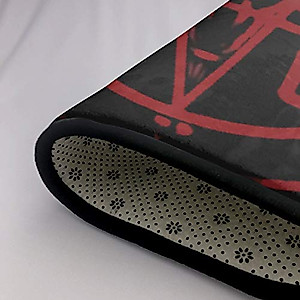 SWEET TANG Area Evil Goat Devil Pentagon Rug Soft Anti-Skid Floor Carpet Bedroom Rug Flannel Carpet Non-Slip Home Decor Durable Bedside Rug Premium Play Mat, 60inchx39inch