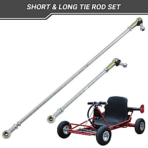 ZXMT Short+Long Tie Rod Kit Set w/Ends Replacement DIY Fit For Yerf Dog Go Kart Cart 3/8-24