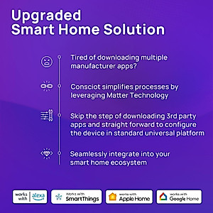 Consciot Smart Light Bulbs,WiFi Bluetooth Bulbs Works with Alexa/Google Home/Siri/SmartThings, RGBTW Color Changing LED Light Bulb, Music Sync Smart Bulbs E26 9W 800LM A19 Matter Smart Bulb, 2 Pack