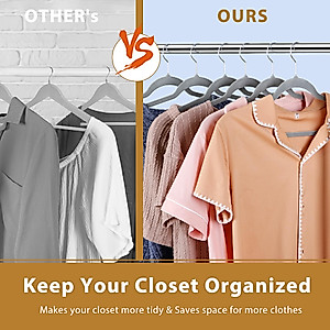 ZENY Premium Velvet Hangers 100 Pack, Clothes Hangers Non-Slip Felt Hangers, Sturdy Grey Hangers Heavy Duty Coat Hangers, 360° Swivel Hook, Durable Suit Hangers for Closet, Space Saving