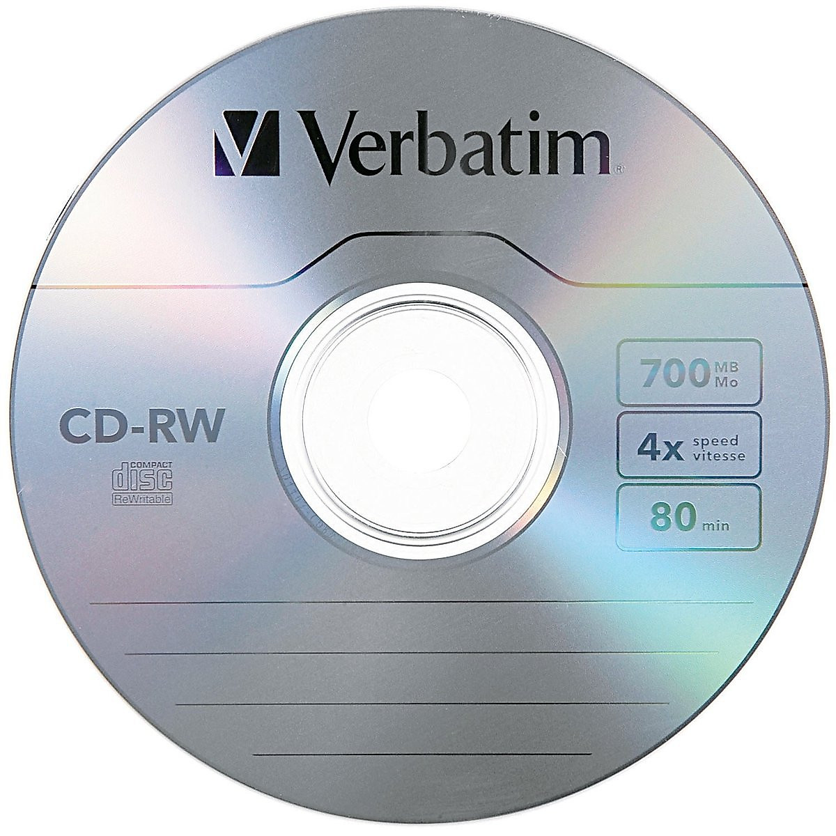 Verbatim CD-RW 700MB 2X-4X with Branded Surface - 10pk Slim Case
