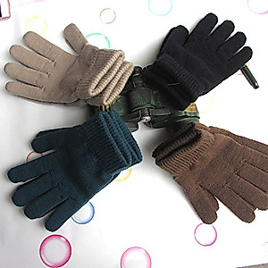 Geicyjiecy Mellons Winter Magic Gloves Warm Strecty Knit Gloves For Men Women, Black, One Size