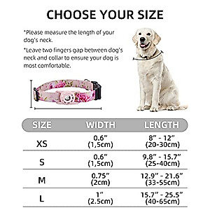 Konity AirTag Dog Collar, Compatible with Apple AirTag 2021, Polyester Pet Cat Puppy Collar with Silicone AirTag Holder for Small, Medium, Large, & Extra Large Dogs, Pink Rose, S: 9.8''-15.7'' Neck