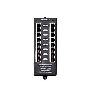 PoE Texas 8 Port PoE Injector - Gigabit Passive Power Over Ethernet Midspan - Front Wall Mount for Security Cameras, IP Phones, WiFi APs - Works with Non-PoE Switch, Includes 48v 120w Power Supply