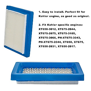ZLKSKER 14-083-22-S Lawn Mower Air Filter Replace for Kohler 1408322S 14-083-22-S1, Fits Specific XT650 XT675 Lawn Mower Engine, 1pcs