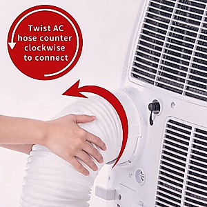FUBININA Portable Air Conditioner Hose, AC Hose with 5.9" Diameter, Anti-Clockwise Thread Length up to 80" AC Exhaust Hose for Portable AC Vent Replacement Tube Compatible with LG Air Conditioner Part