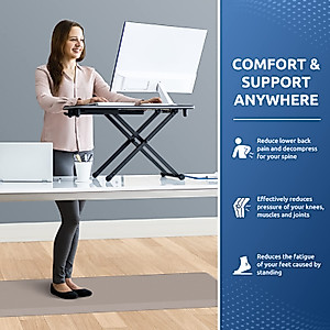 KitchenClouds Kitchen Mat Cushioned Anti Fatigue Kitchen Rug 0.75inch Waterproof Non Slip Kitchen Rugs and Mats Standing Desk Mat Comfort Floor Mats for Kitchen Sink Office (17.3"x60",Khaki)