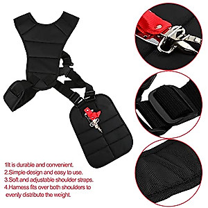 Zerodis Trimmer Shoulder Strap Mower Trimmer Harness Strap Adjustable Padded Strap with Double Durable Nylon Belts for Garden Brush Cutter Lawn Mower