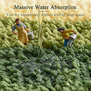 WREWING Cute Bath Mat, Ultra Soft Superfine Fiber Avocado Rug Bathroom, Non Slip Water Absorbent Bath Mat Area Rug for Bathtub Toilet Bedroom Kitchen Bathroom Entrance Mat 19.7 x 31.5 Inch (Avocado)