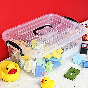 Easymanie 8 Quart Clear Storage Bin with Handle, 2 Packs