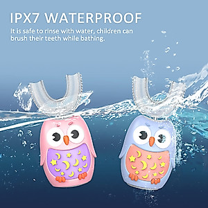 AUITRONCARE 2Pack Kids Toothbrush Electric and Foam Toothpaste Kids,Toddler Electric Toothbrush Ultrasonic Toothbrush with 3 Brushing Heads and Cup