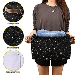 ALAZA Constellation Starry Galaxy Nebula Planet Large Storage Baskets with Handles Foldable Decorative 2 Pack Storage Bins Boxes for Organizing Living Room Shelves Office Closet Clothes