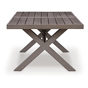 Signiture Design by Ashley Hillside Barn Outdoor Dining Table, 84" W x 42" D x 29" H, Dark Brown