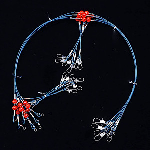 YOTO Fishing Leaders,Stainless Steel Tackle Rig with Tackle Lure Swivels Snaps, Saltwater rig Wire Leader Fishing Leader Wire Bottom rigs for Saltwater