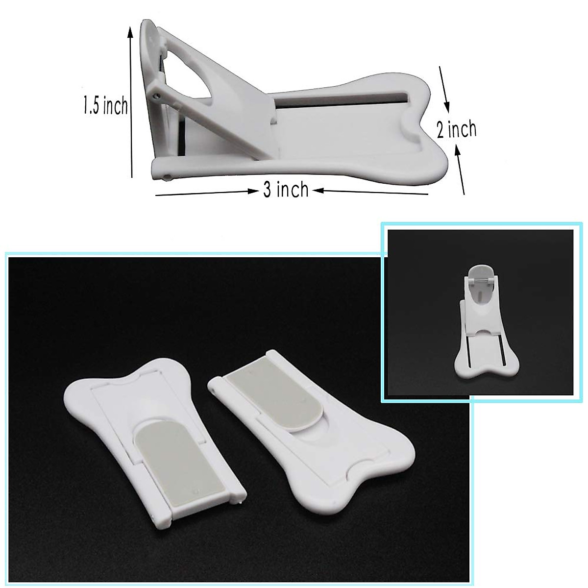 D.A. klosterman Child Safety Locks for cabinets and Drawers, Sliding Door Locks, Easy-to-Install Cabinet Window Babies, Baby latches (Pack of 2)