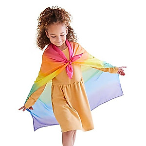 Sarah's Silks Enchanted Playsilk | 100% Silk Sensory Toys for Toddlers | Square Scarves, Montessori and Waldorf Toys for Pretend Play - Rainbow