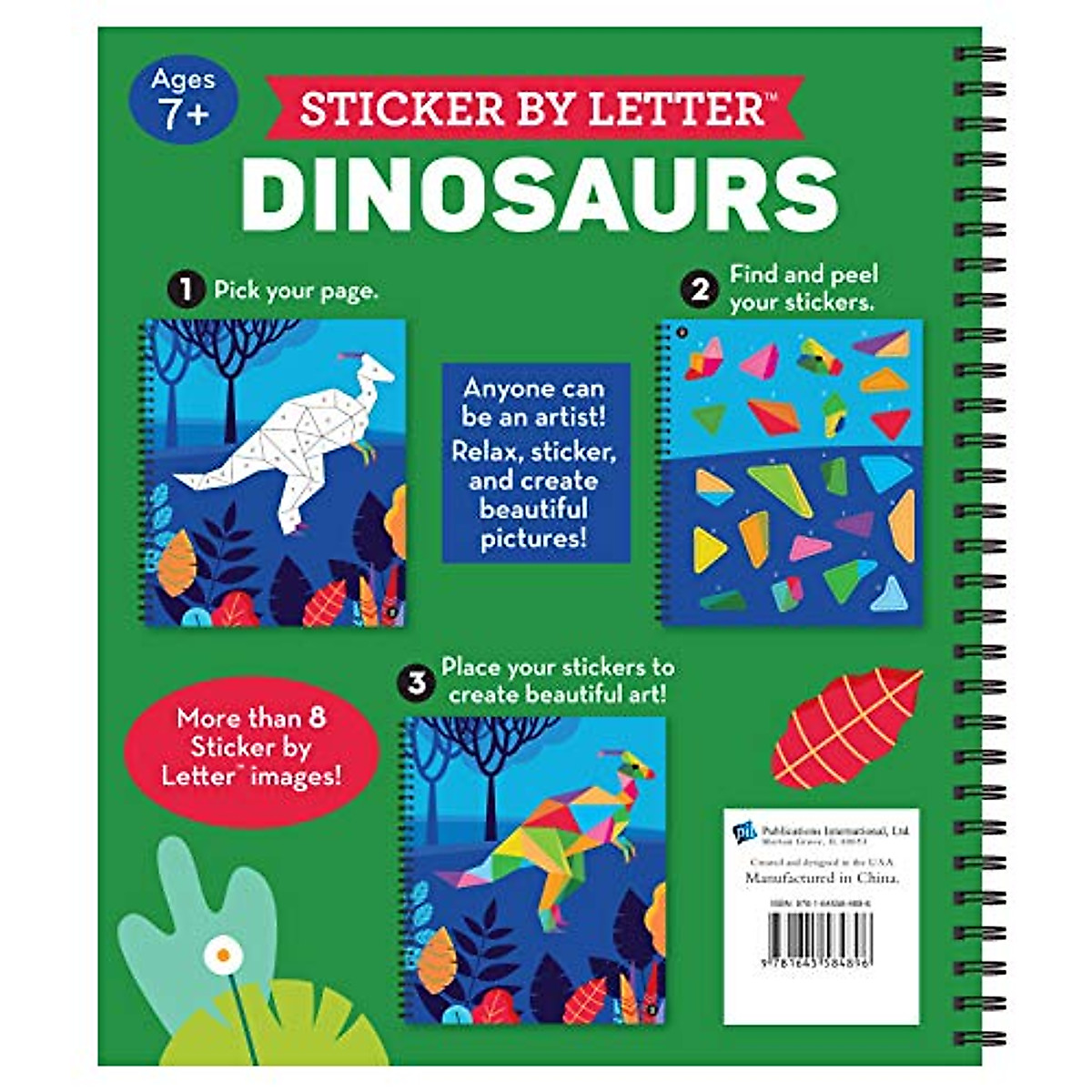 Brain Games - Sticker by Letter: Dinosaurs (Sticker Puzzles - Kids Activity Book)