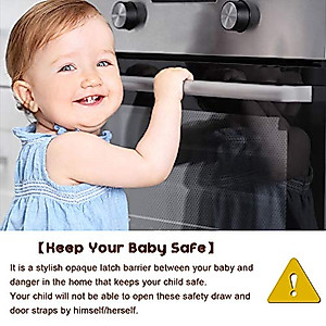 8 Pack Black Child/Baby Safety Cabinet Locks - Maveek Adjustable Strap Baby Proof Latches with No Trapped Fingers for Cupboard/Drawers/Closet/Toilet Seat/Oven and Fridge, Free 9 Extra Adhesive Pads