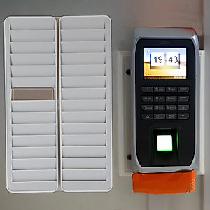 SHINEOFI Rack 28 Pocket Slots Wall Mounted Holder Employee Attendance Work Cards Organizer for Office Warehouse Punch-in Clock Out