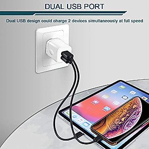 European Travel Plug Block, Wall Charger Power Adapter for Europe Adaptor, 2.1A Dual Port USB Cube Fast Charging Box Base Brick for iPhone 13 Pro Max 12 11 XR XS X/8/7, US American to Europe Converter